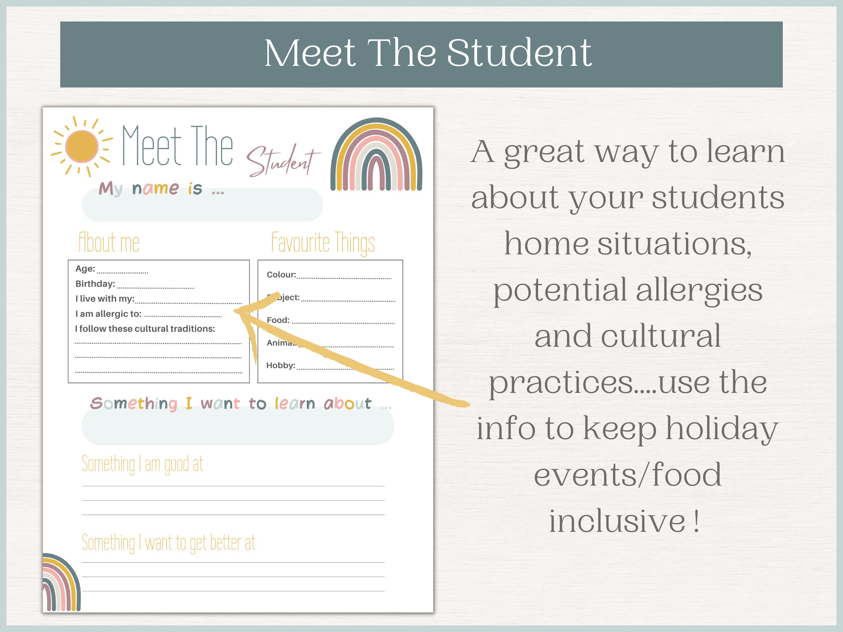 Meet the Teacher and Meet the Student, Editable Classroom Templates ...