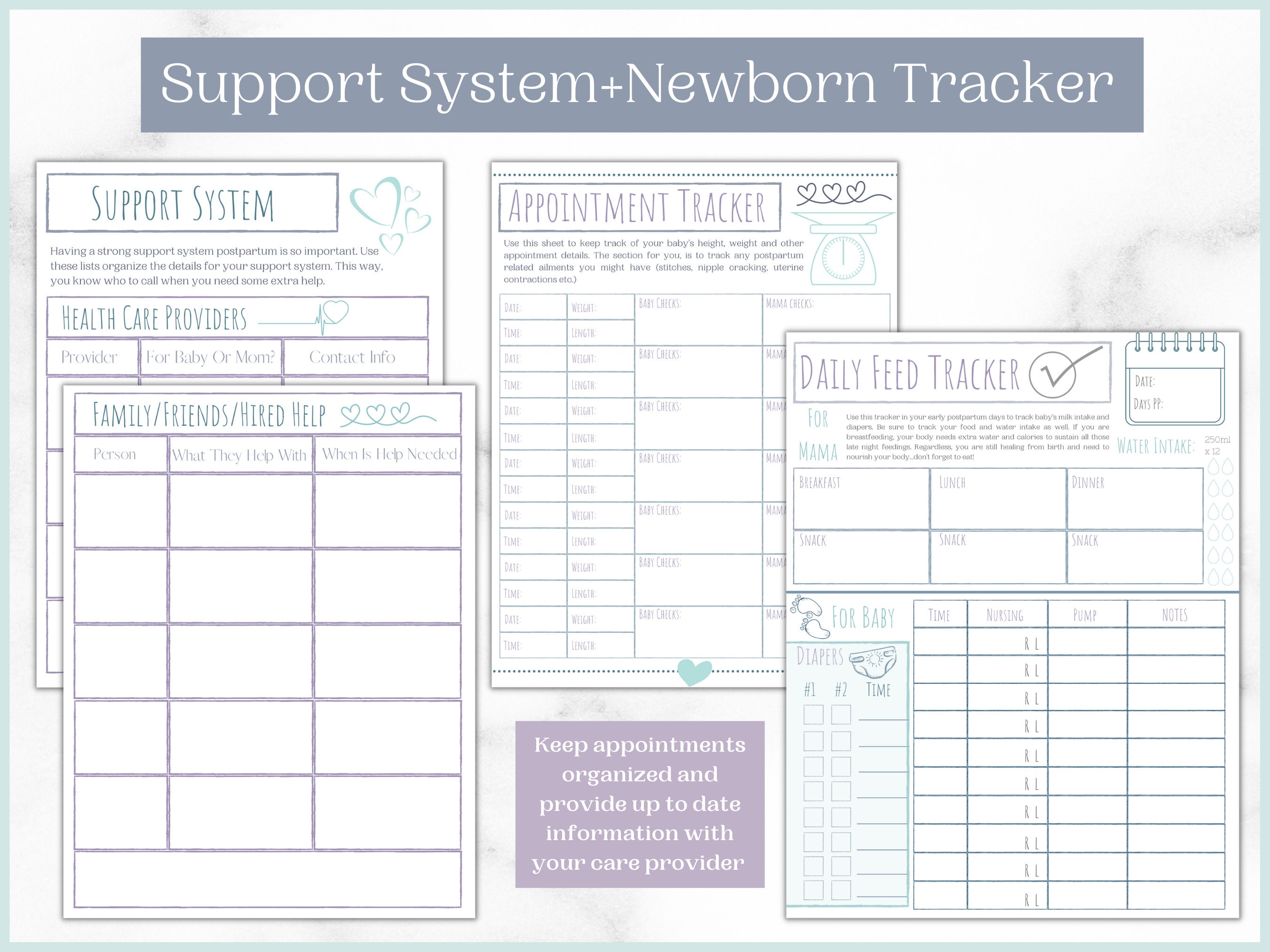 Postpartum Planner Checklists and Bullet Journal New Mom Journal ...