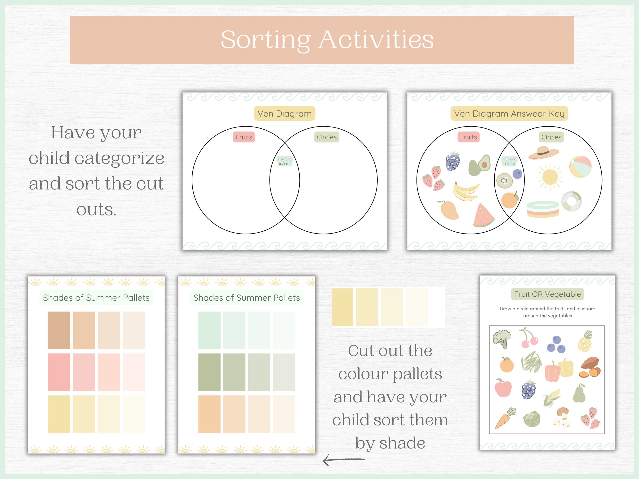 Printable Summer Themed Kindergarten Activities | Homeschool Preschool ...