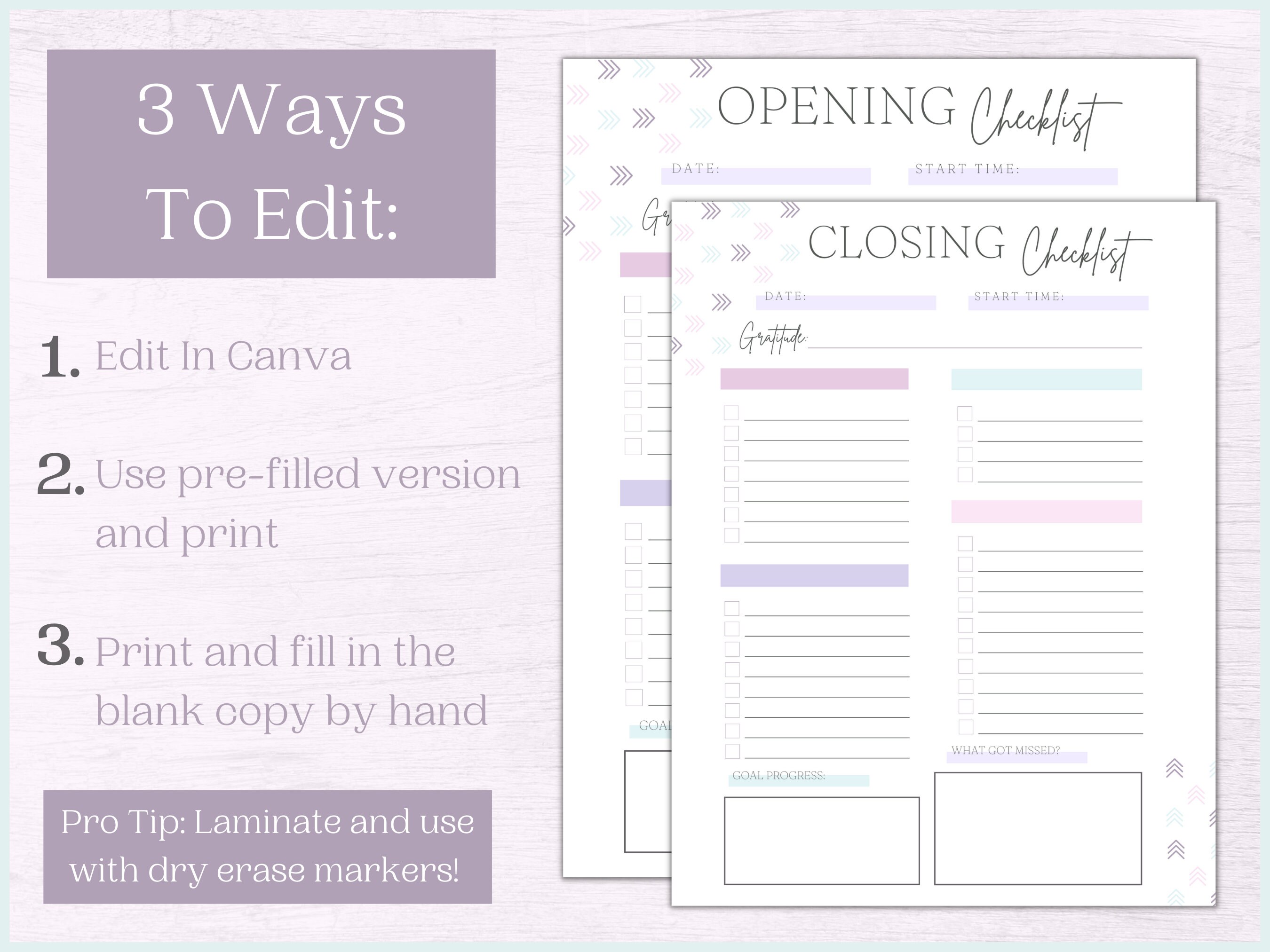 Editable Cleaning Schedule Opening and Closing Household Cleaning ...