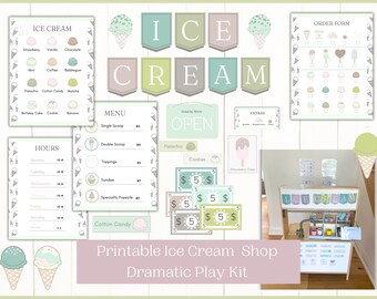 Printable Ice Cream Shop Dramatic Play Set - Etsy