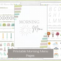 Homeschool Preschool Summer Morning Menu Printable Morning Menu Pages ...