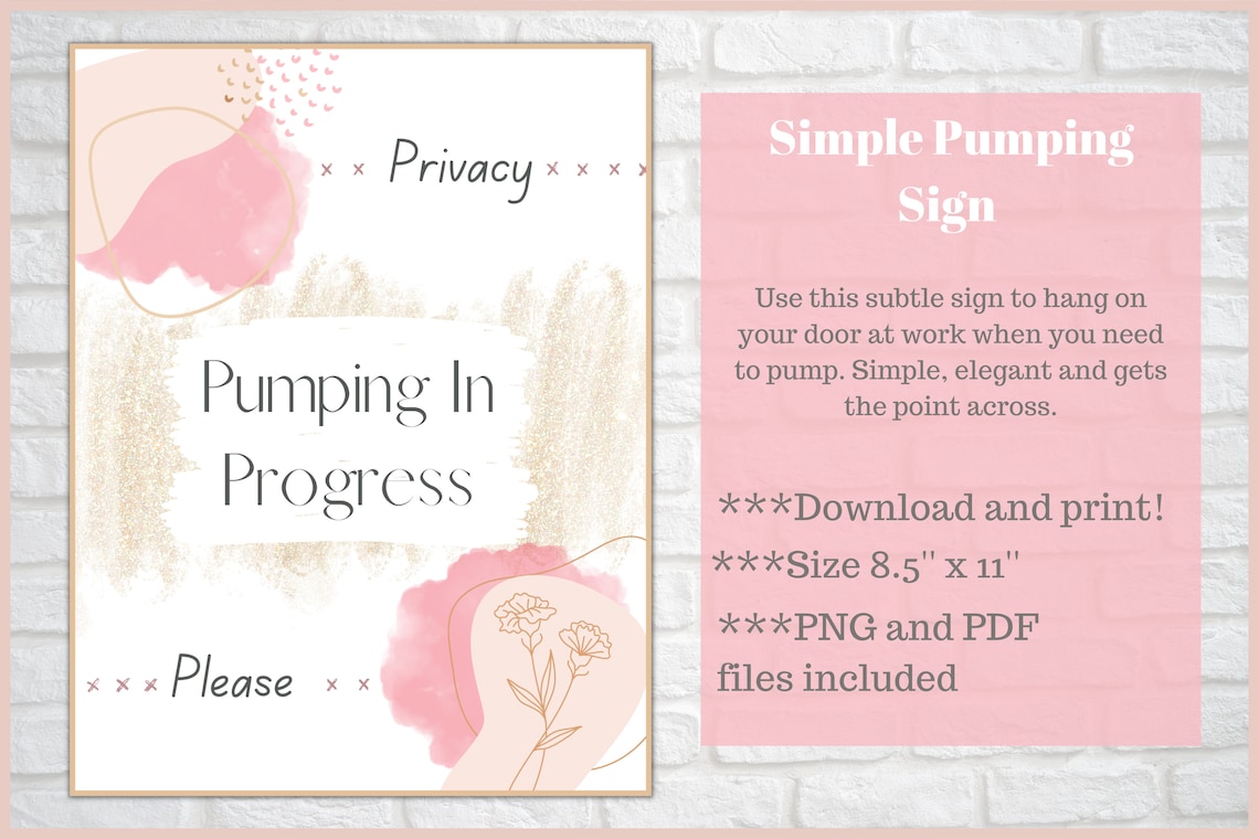 Printable Pumping in Progress Sign | Printable Breastfeeding Sign ...