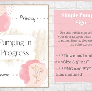 Printable Pumping in Progress Sign | Printable Breastfeeding Sign ...