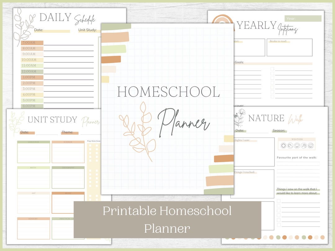 Homeschool Planner Printable | Montessori Inspired Lesson Planner - Etsy