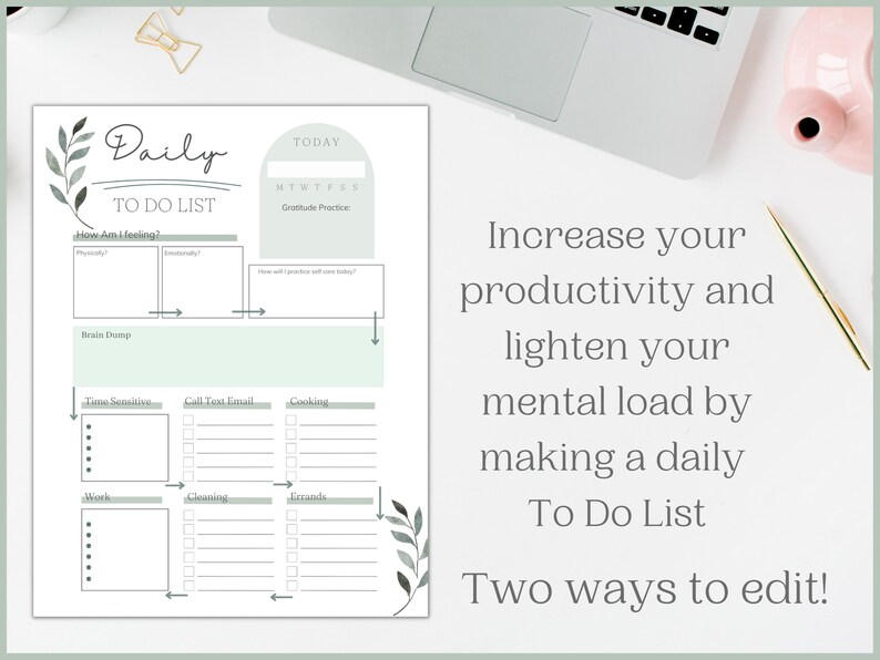 ADHD Brain Dump and to Do List Template | ADHD Productivity Planner ...