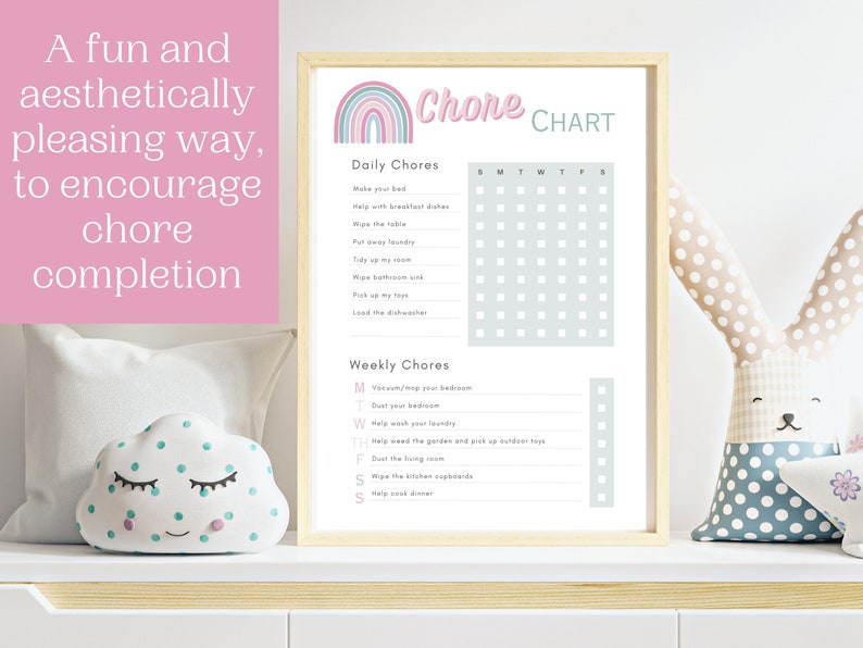 Editable Chore Chart for Kids Printable Kids Chore Chart Responsibility ...