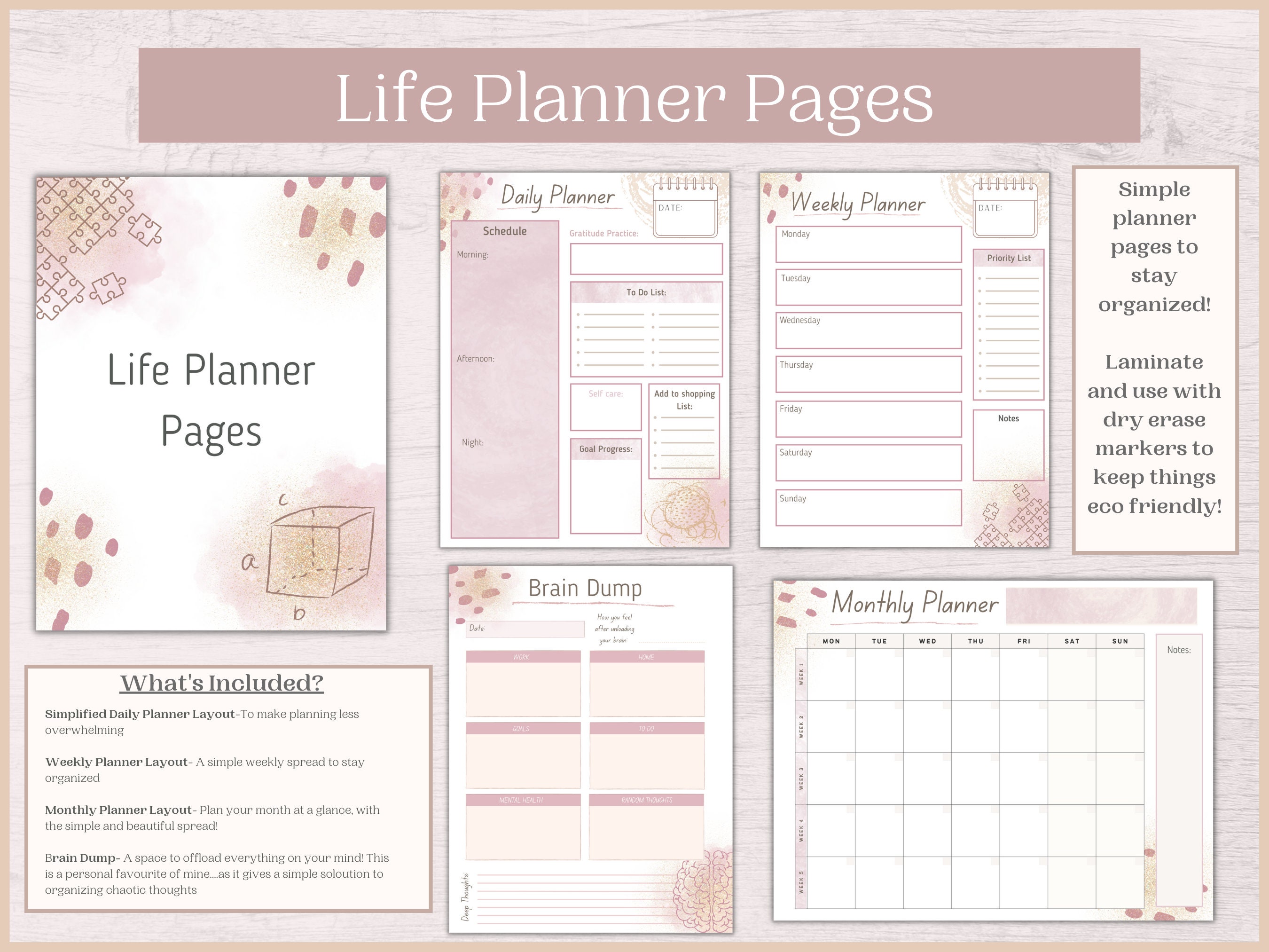ADHD Planner ADHD Life Planner Bundle Printable ADHD Planner and Self ...
