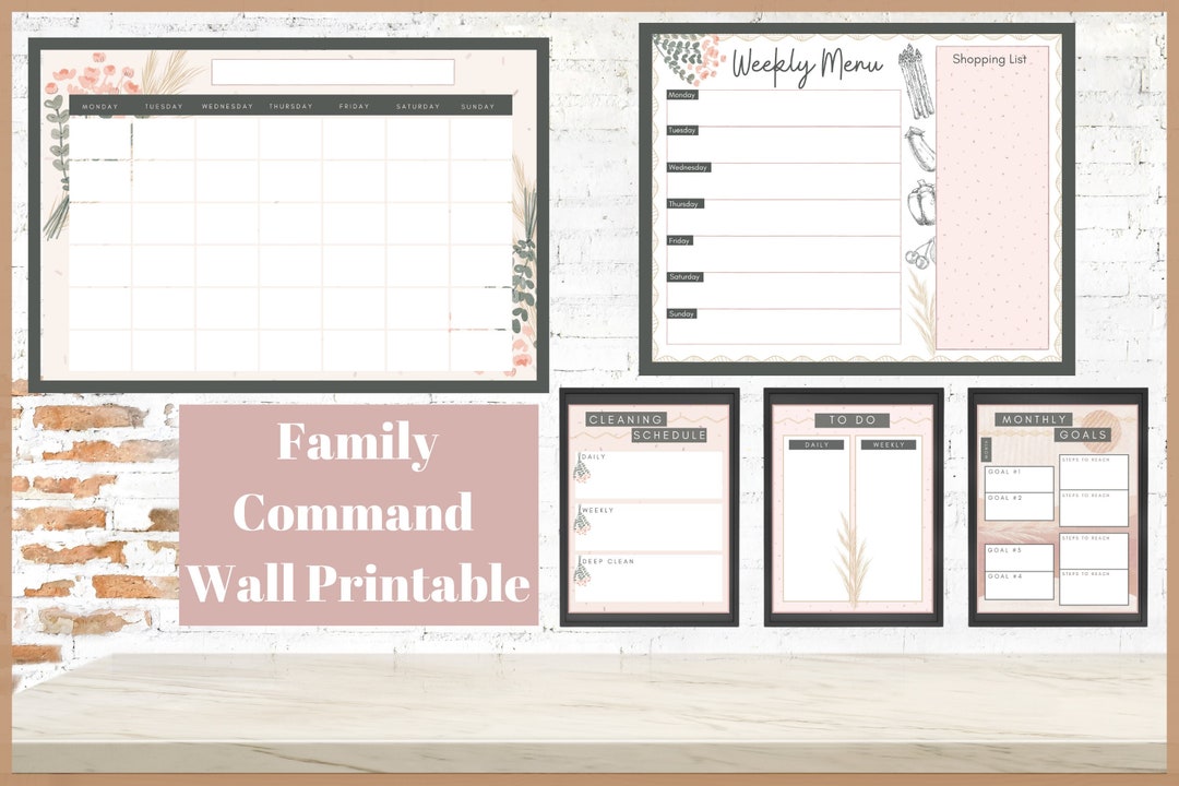 Boho Family Organization Command Center Printable | Wall Planner ...