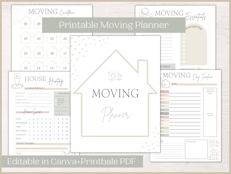 Editable Moving Planner Moving Checklist Printable Moving - Etsy