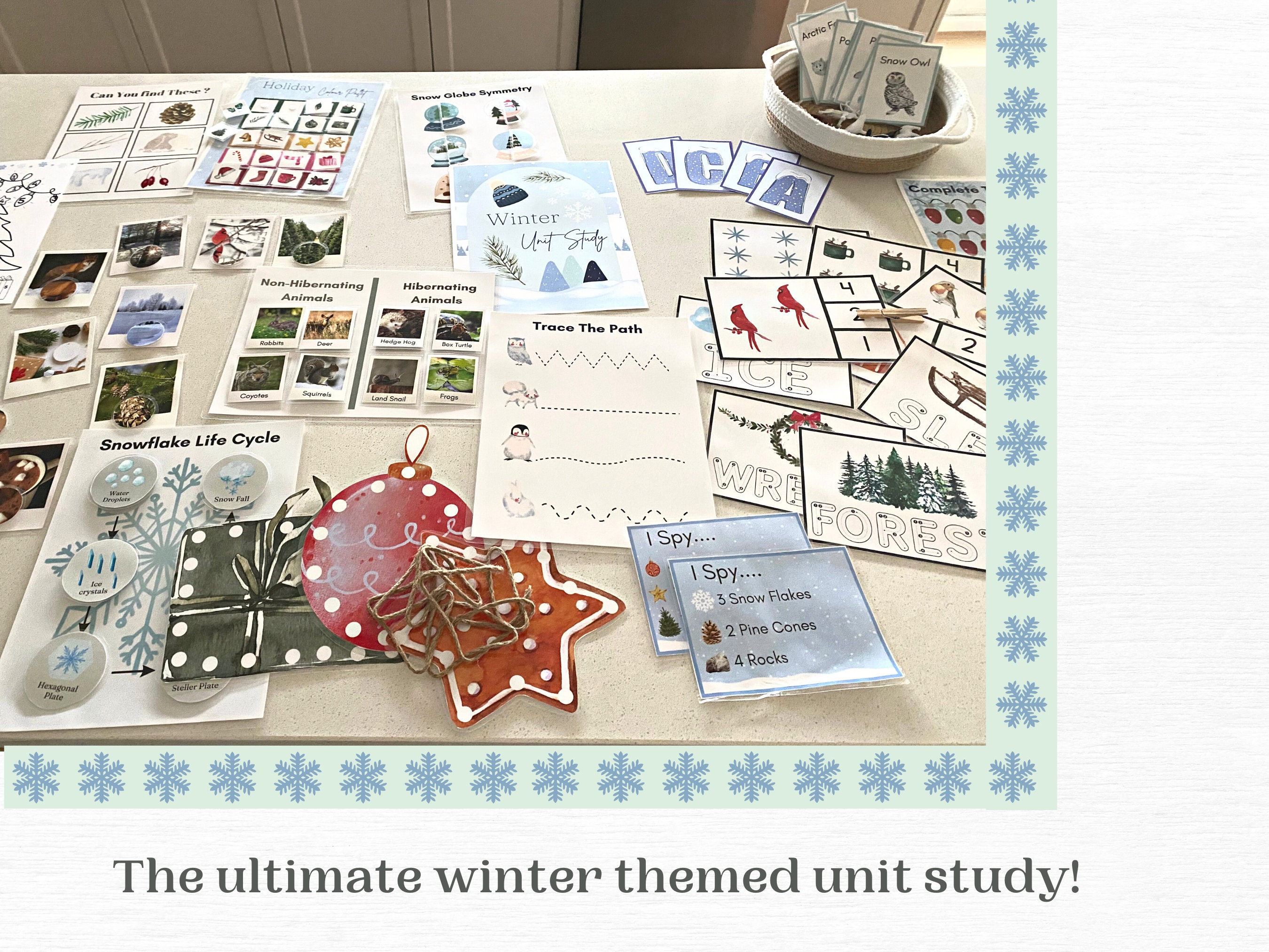 Winter Unit Study Printable Bundle | Montessori Preschool Worksheets ...