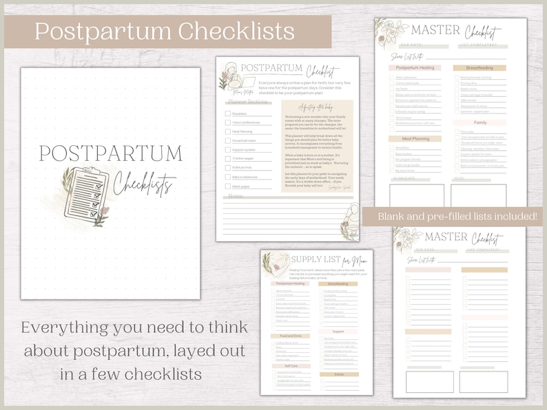 Birth Plan Template + Printable Postpartum Planner | Birth Essentials Bundle - Etsy