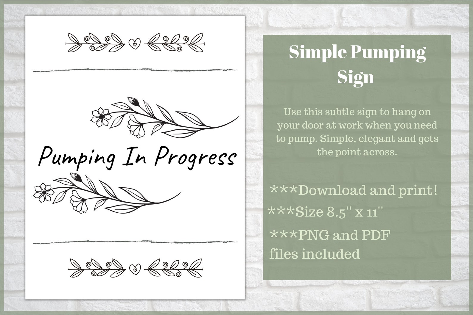 Printable Pumping in Progress Sign | Printable Breastfeeding Sign ...