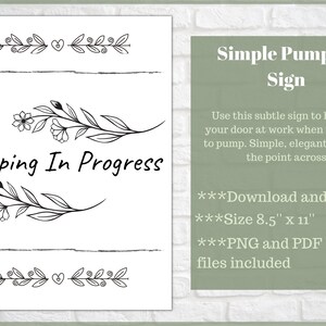 Printable Pumping in Progress Sign | Printable Breastfeeding Sign ...