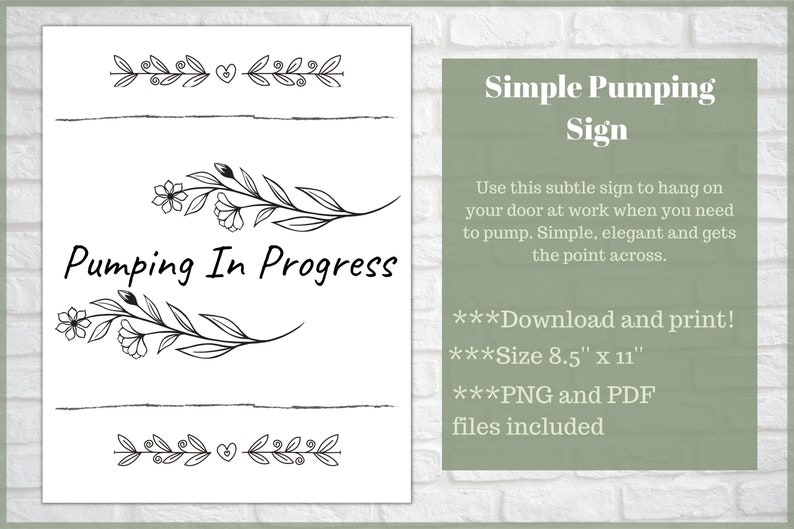 Printable Pumping in Progress Sign | Printable Breastfeeding Sign ...