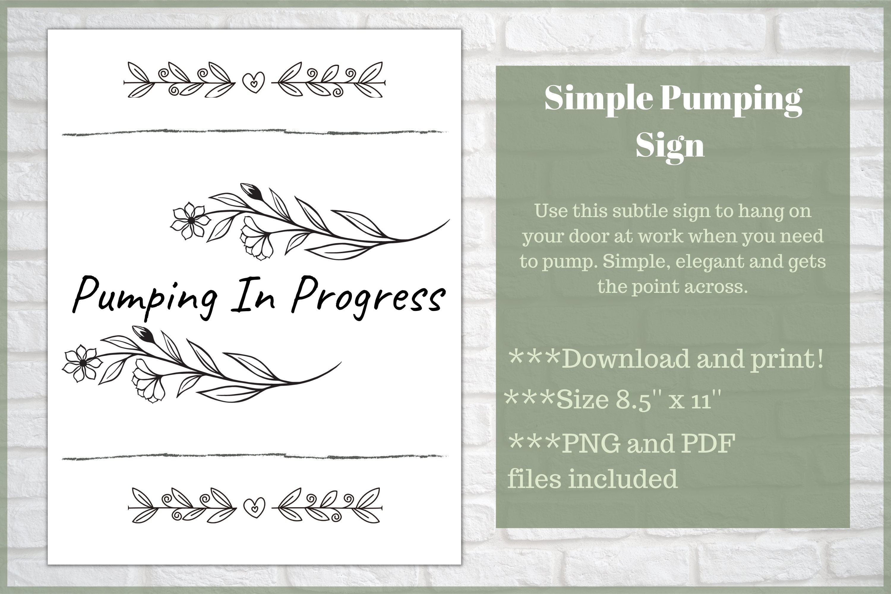 Printable Pumping in Progress Sign Printable Breastfeeding Sign Pumping ...