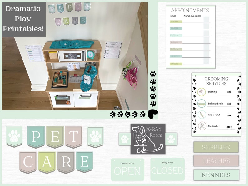 Pet Themed Unit Study Bundle Vet Clinic Dramatic Play Printables ...