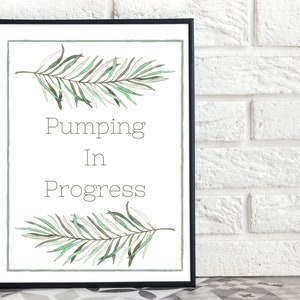 Printable Pumping in Progress Sign | Printable Breastfeeding Sign ...