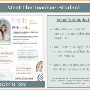 Meet the Teacher and Meet the Student, Editable Classroom Templates ...