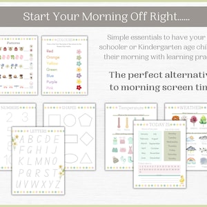 Homeschool Preschool Spring Morning Menu Printable | Morning Menu Pages ...
