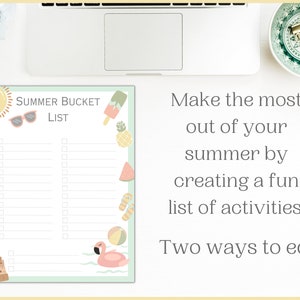Editable Summer Bucket List Canva Template | Activity Checklist for ...