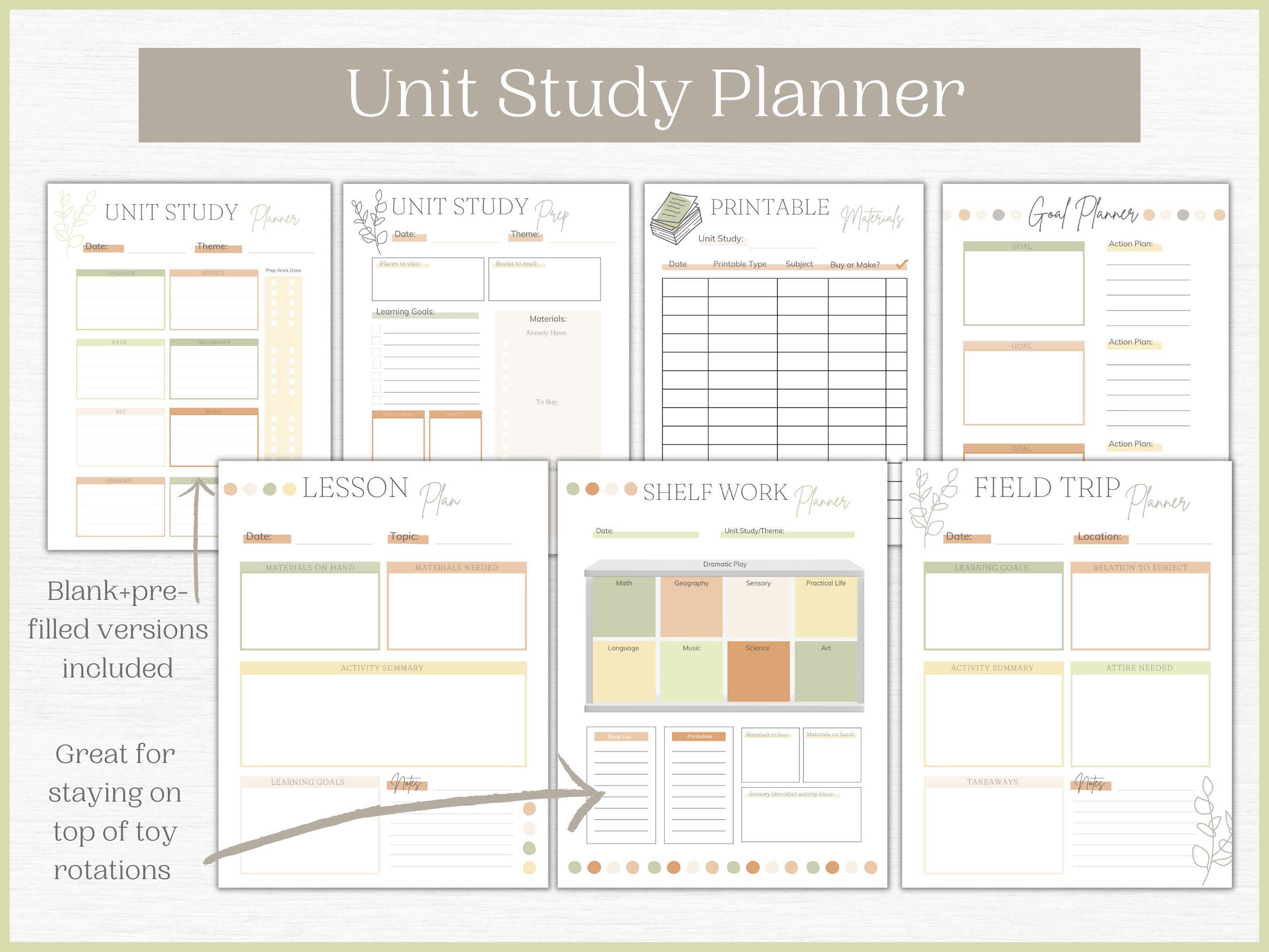 Homeschool Planner Printable Montessori Inspired Lesson Planner - Etsy