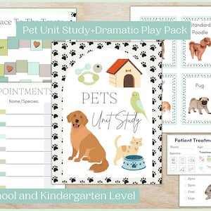 Pet Themed Unit Study Bundle | Vet Clinic Dramatic Play Printables ...