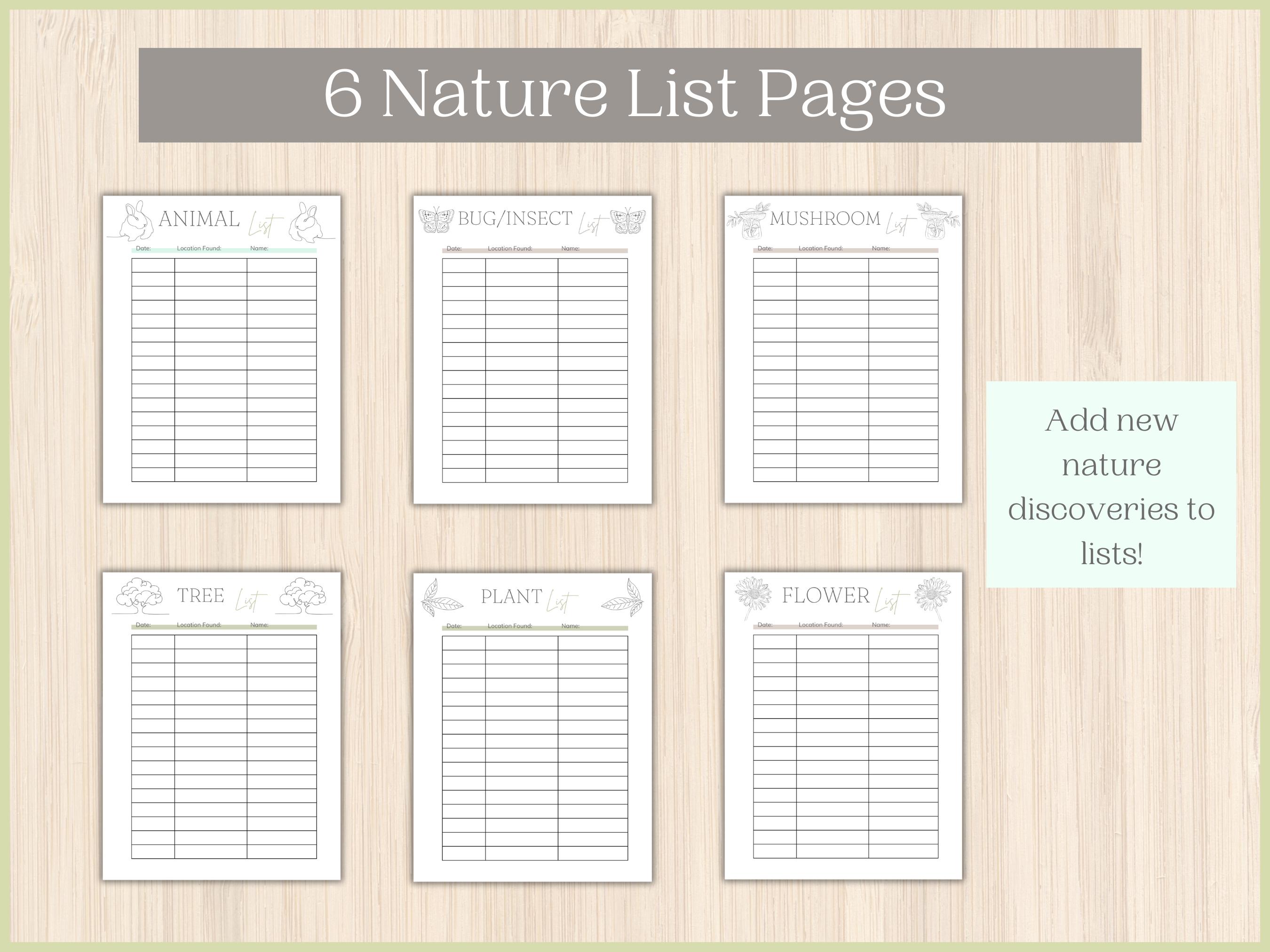 Printable Nature Journal | Homeschool Preschool Nature Learning ...