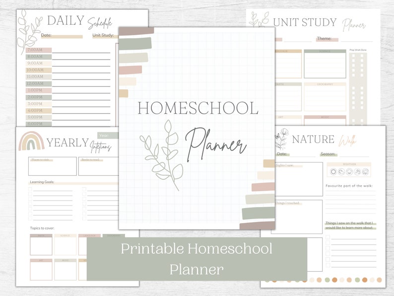 Homeschool Planner Printable | Montessori Inspired Lesson Planner - Etsy
