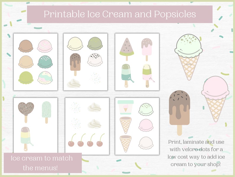 Ice Cream Shop Dramatic Play Printables | Summer Activities | Pretend ...