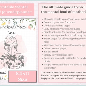 Motherhood Mental Load Guided Journal | Daily Mindfulness Bullet ...