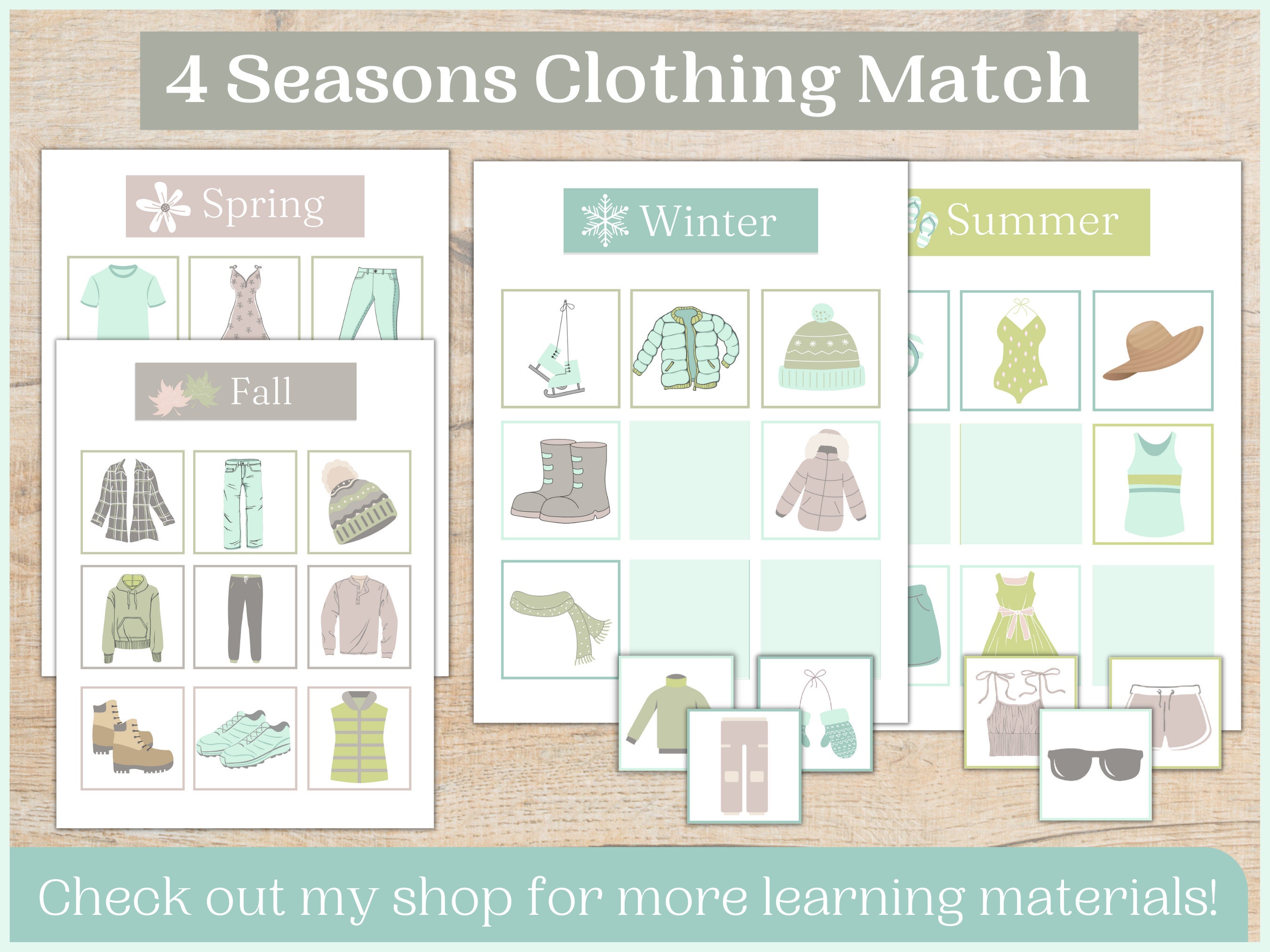 Montessori Size Recognition Cards Nature Themed Size Sorting Cards ...