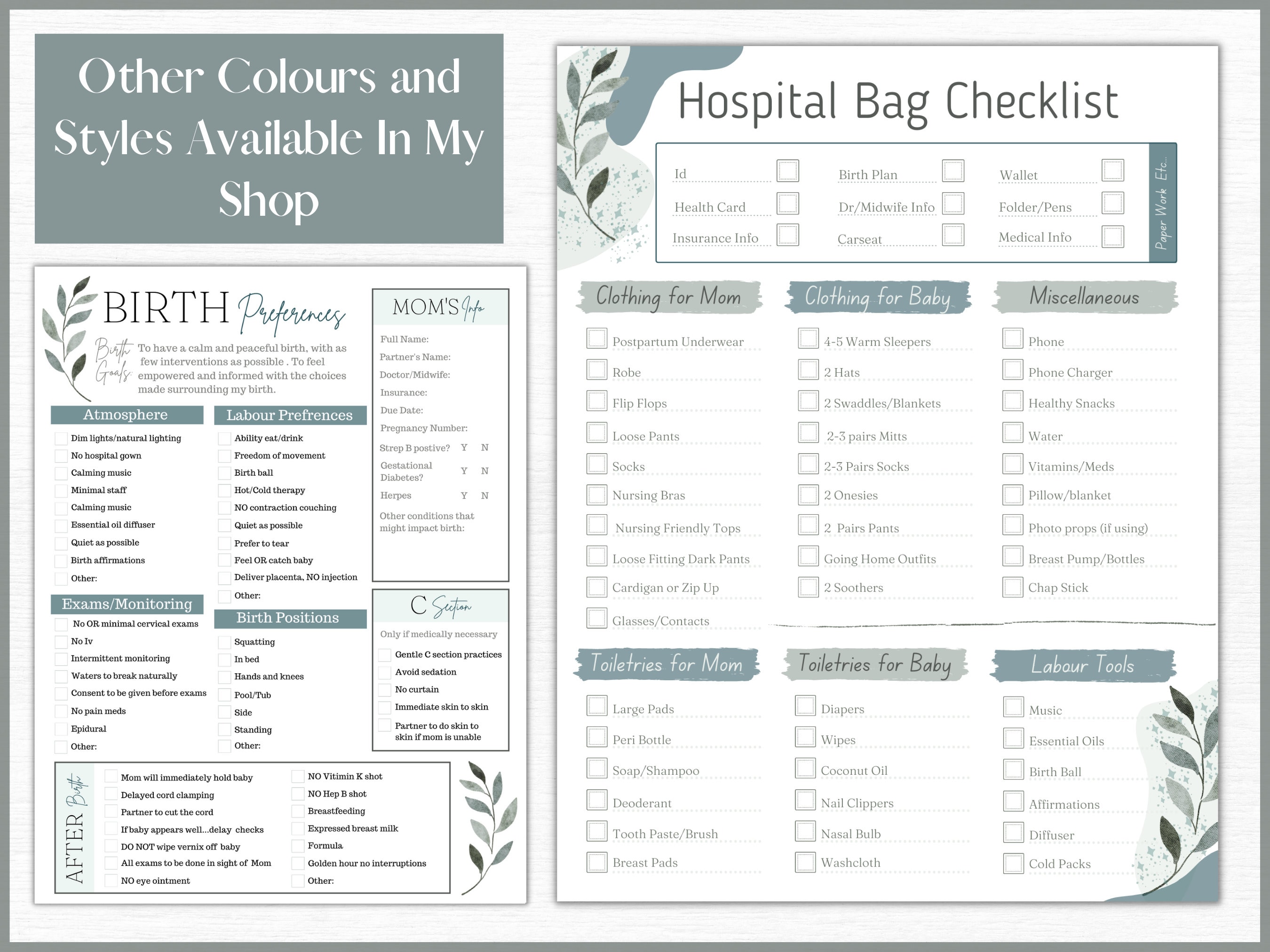 Editable Birth Plan Template |printable Birth Plan Checklist - Etsy Canada