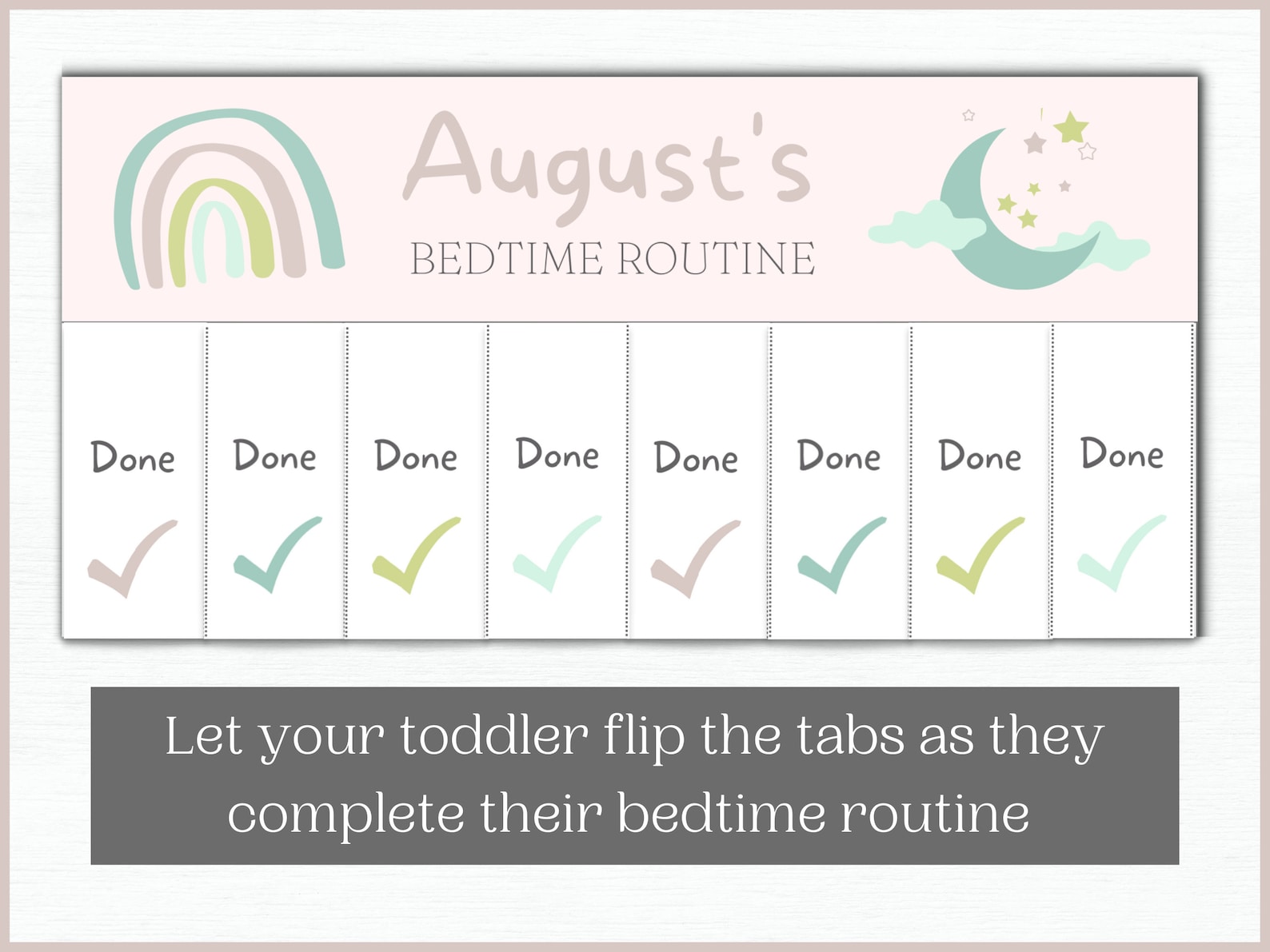 Editable Toddler Bedtime Routine Chart Printable Chore Chart for Kids ...
