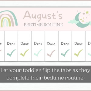 Editable Toddler Bedtime Routine Chart | Printable Chore Chart for Kids ...