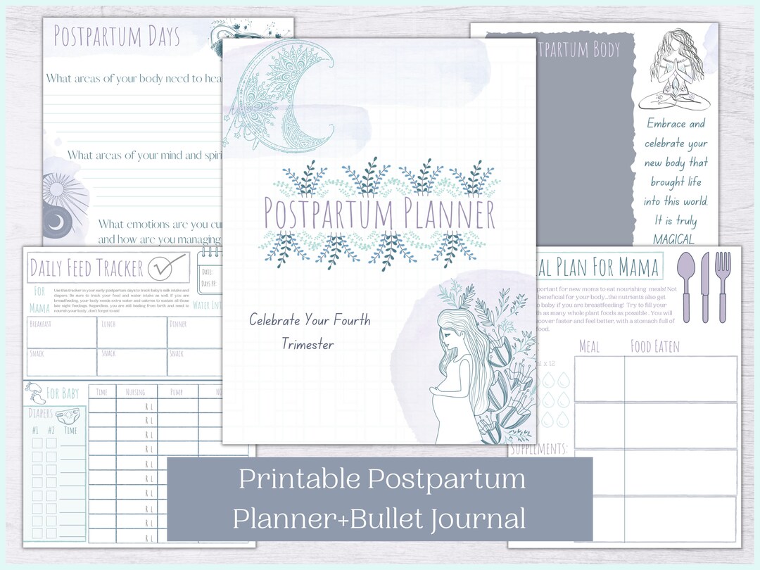 Postpartum Planner Checklists and Bullet Journal | New Mom Journal ...
