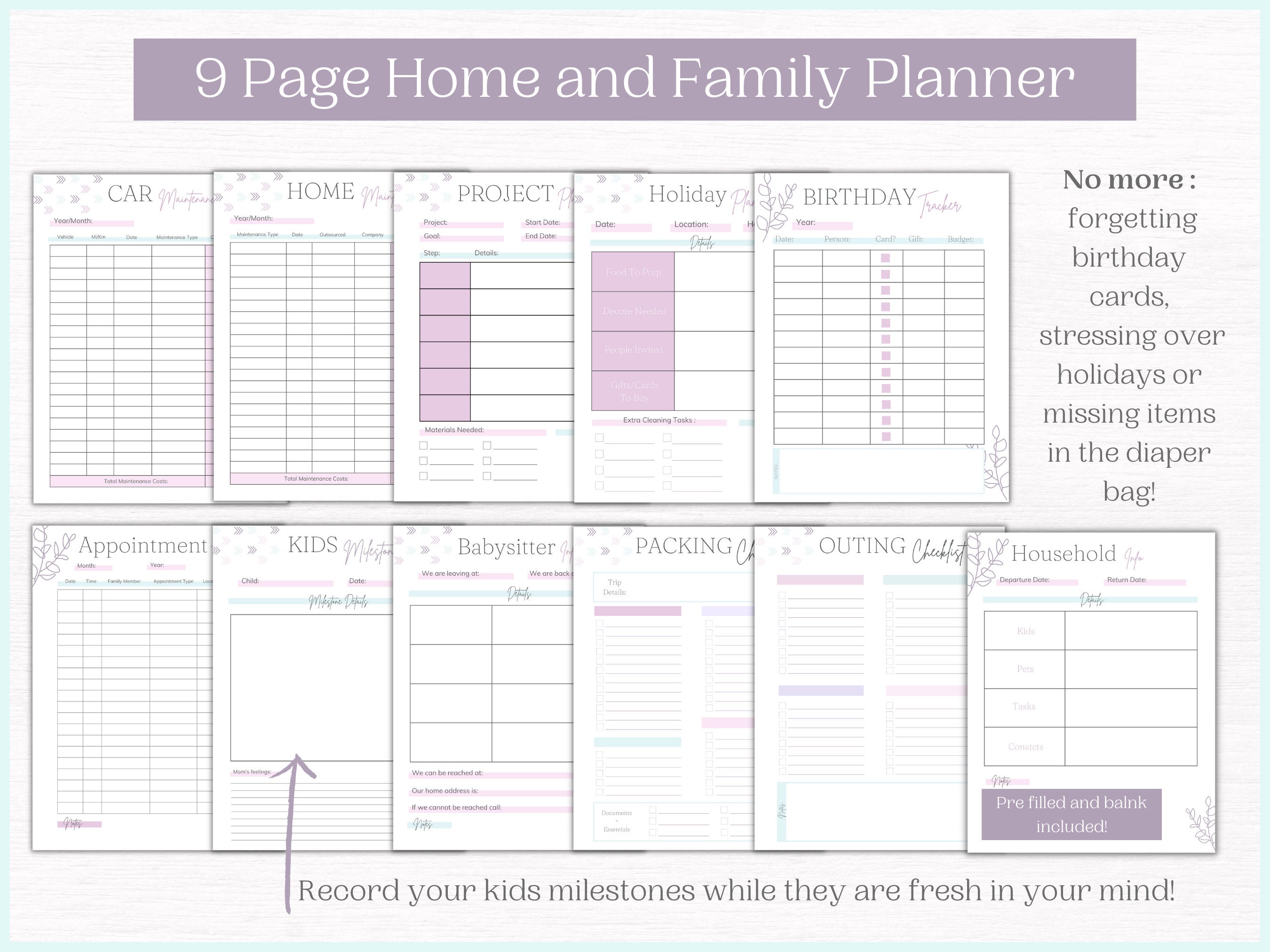 Mom Life Household Planner ADHD Planner for Home Management - Etsy