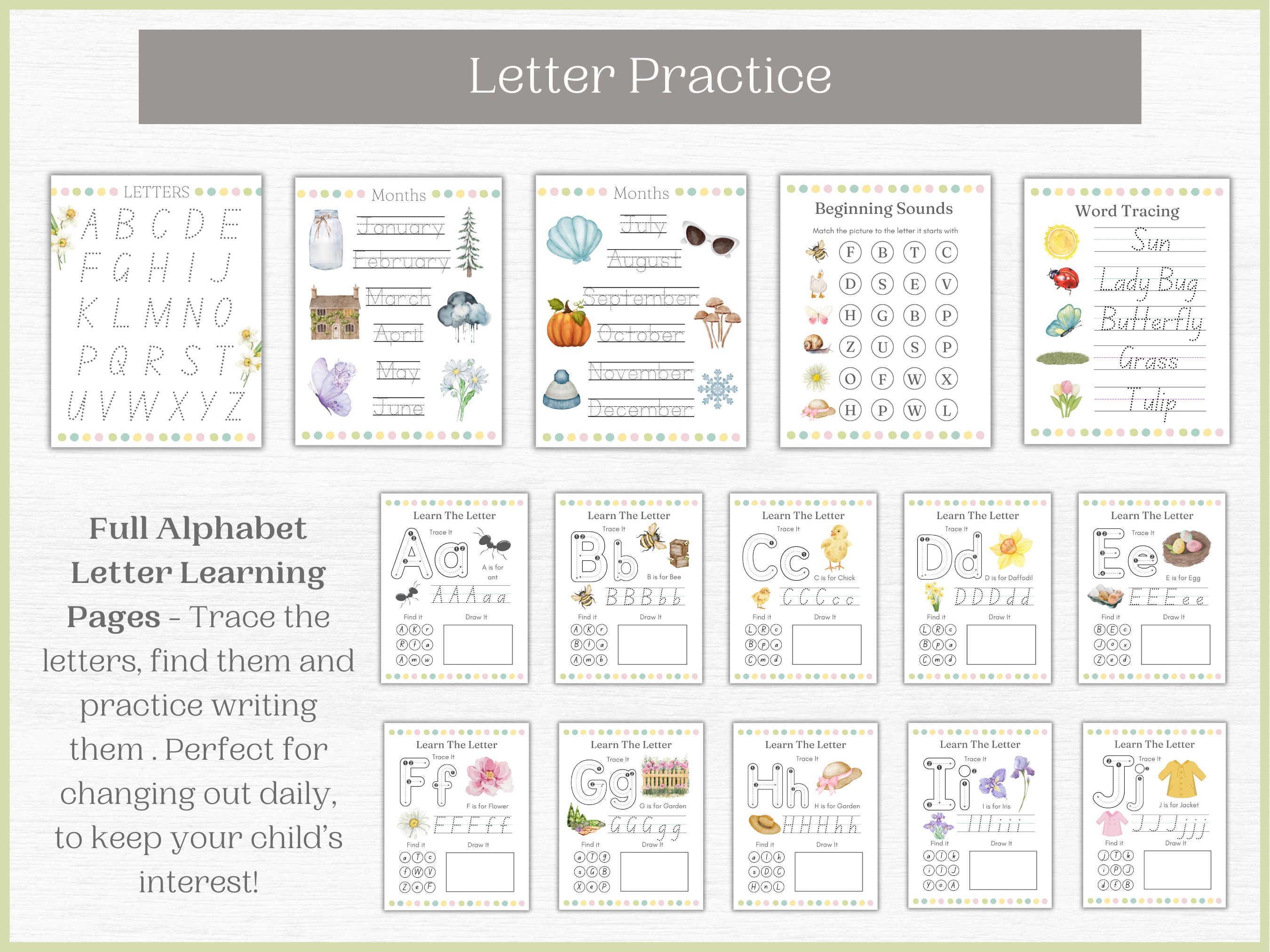 Homeschool Preschool Spring Morning Menu Printable Morning Menu Pages ...