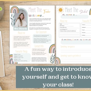 Meet the Teacher and Meet the Student, Editable Classroom Templates ...