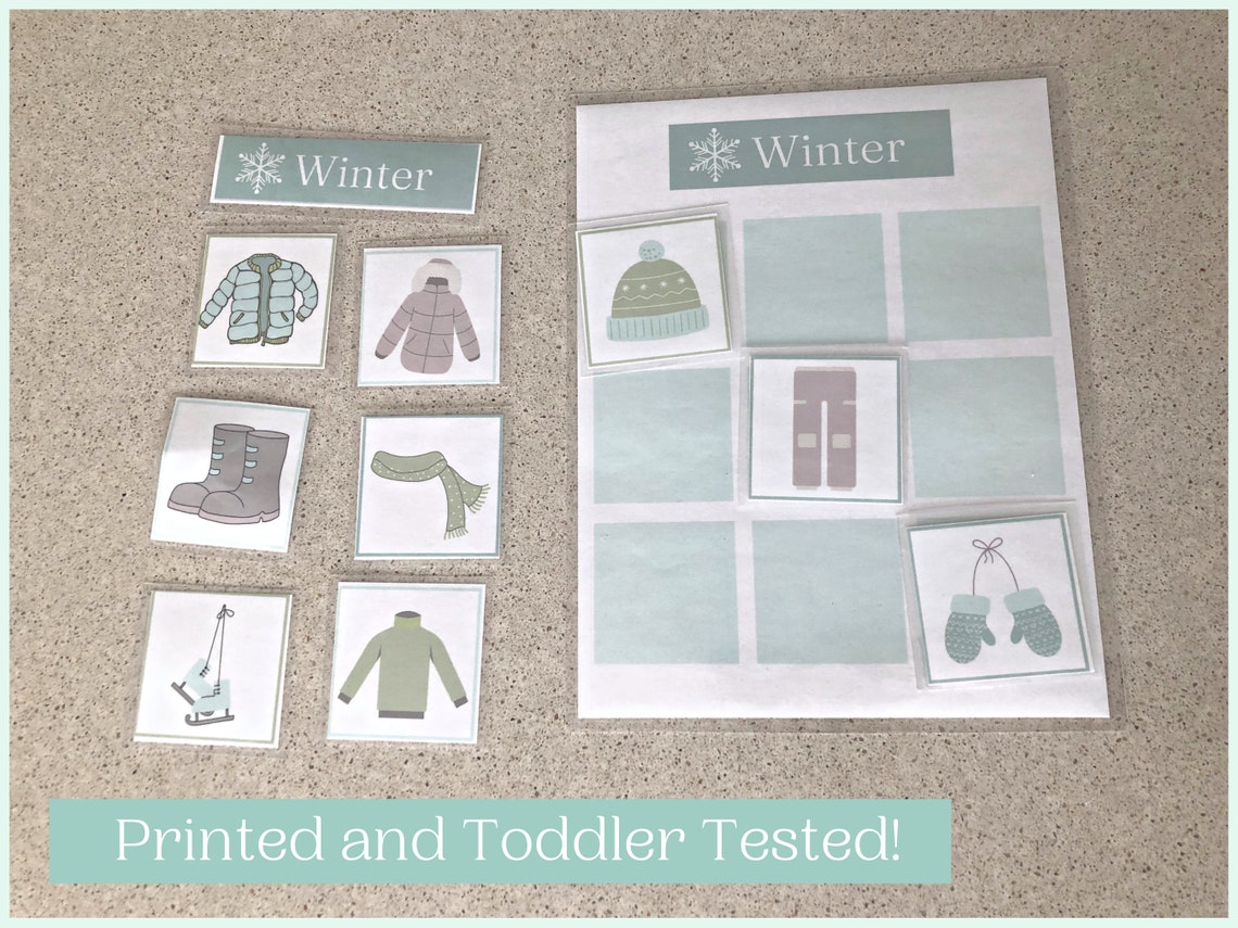 Printable Busy Book Activity Seasonal Clothing Sorting Montessori Busy ...