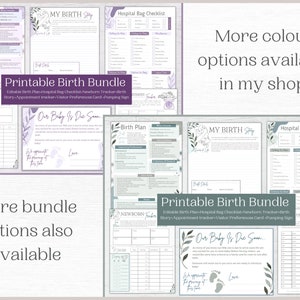 Mini Birth Plan Bundle | Editable Birth Plan| Hospital Bag Checklist ...
