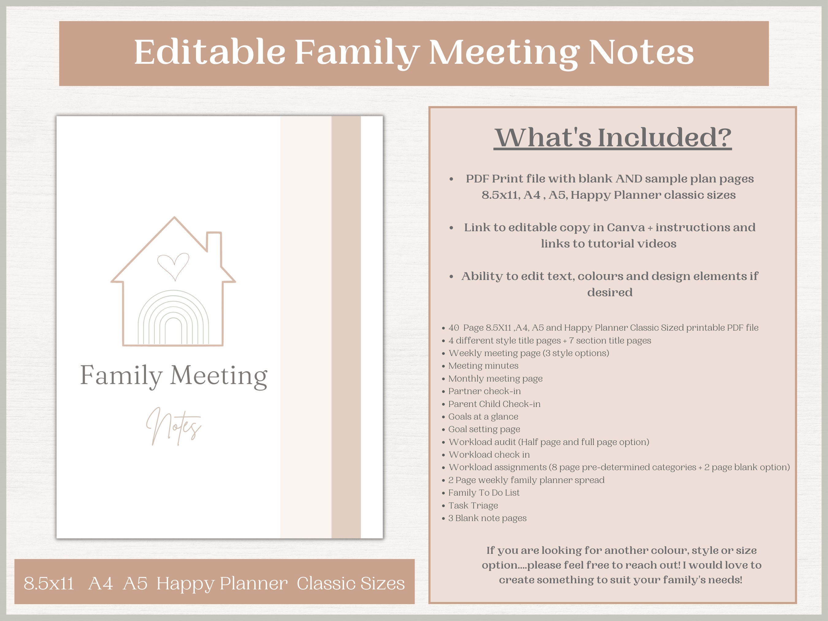 Family Meeting Guide | Household Planner | Printable Family Meeting ...