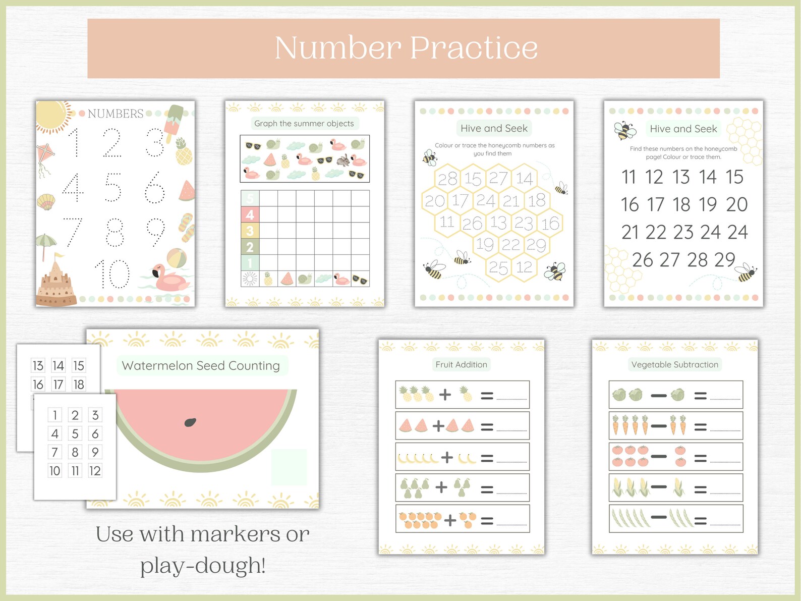 Printable Summer Themed Kindergarten Activities | Homeschool Preschool ...