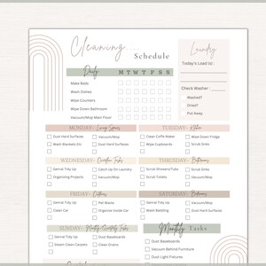 Printable Cleaning Schedule | Editable Cleaning Schedule Template - Etsy