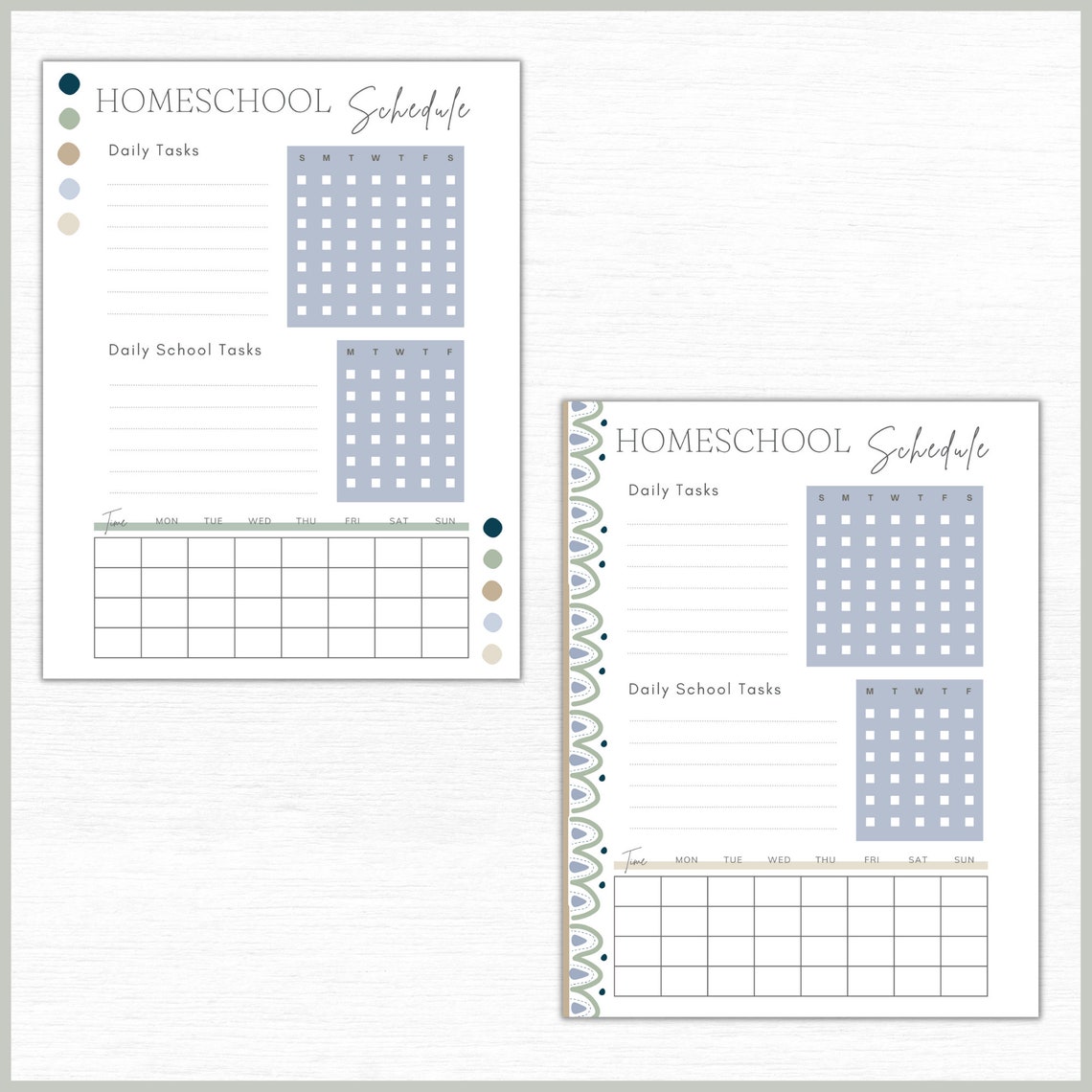 Editable Homeschool Schedule Template Weekly Schedule and Chore Chart ...