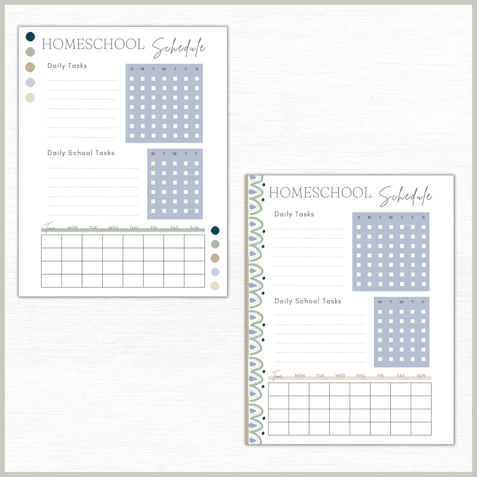 Editable Homeschool Schedule Template Weekly Schedule and Chore Chart ...