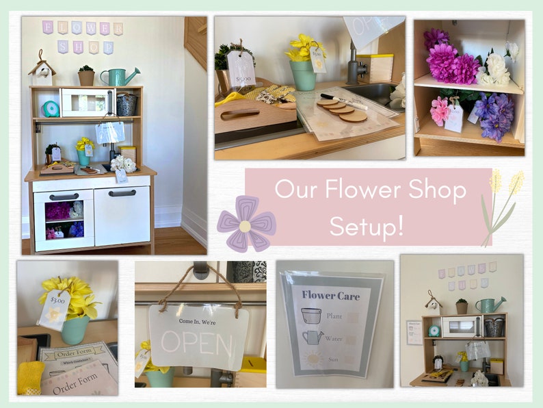 Flower Shop Printable Dramatic Play Kit | Pretend Play Flower Shop Kit ...