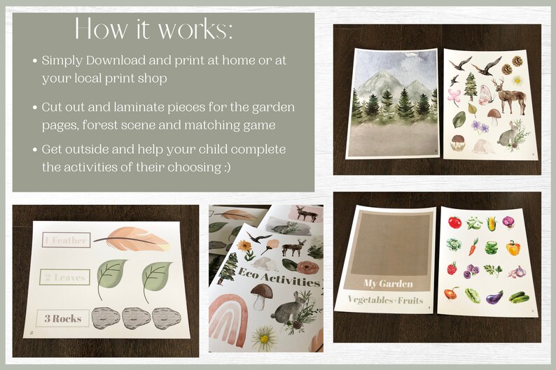 Nature Themed Printable Activities for Kids Eco Friendly - Etsy