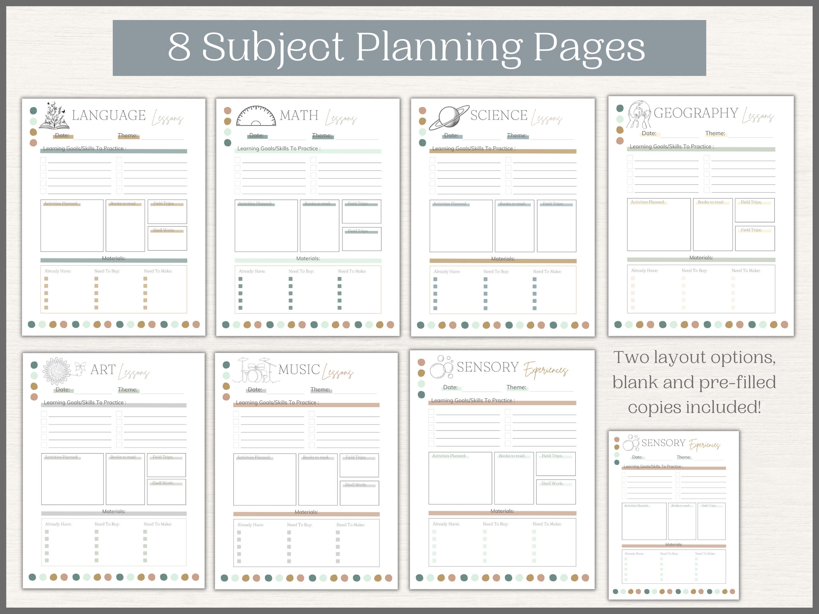 Homeschool Planner Printable Montessori Inspired Lesson Planner - Etsy