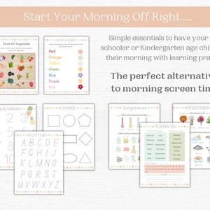 Homeschool Preschool Summer Morning Menu Printable | Morning Menu Pages ...